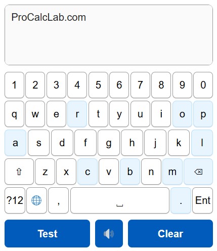 Phone and Tablet Keyboard Test