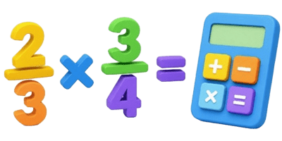 3D Fraction Multiplication Calculator